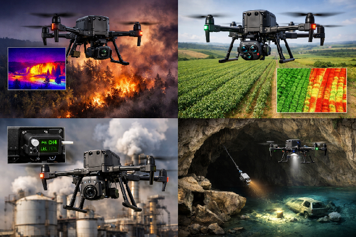Drones con sensores especializados: térmico, multiespectral, gas y usos ...